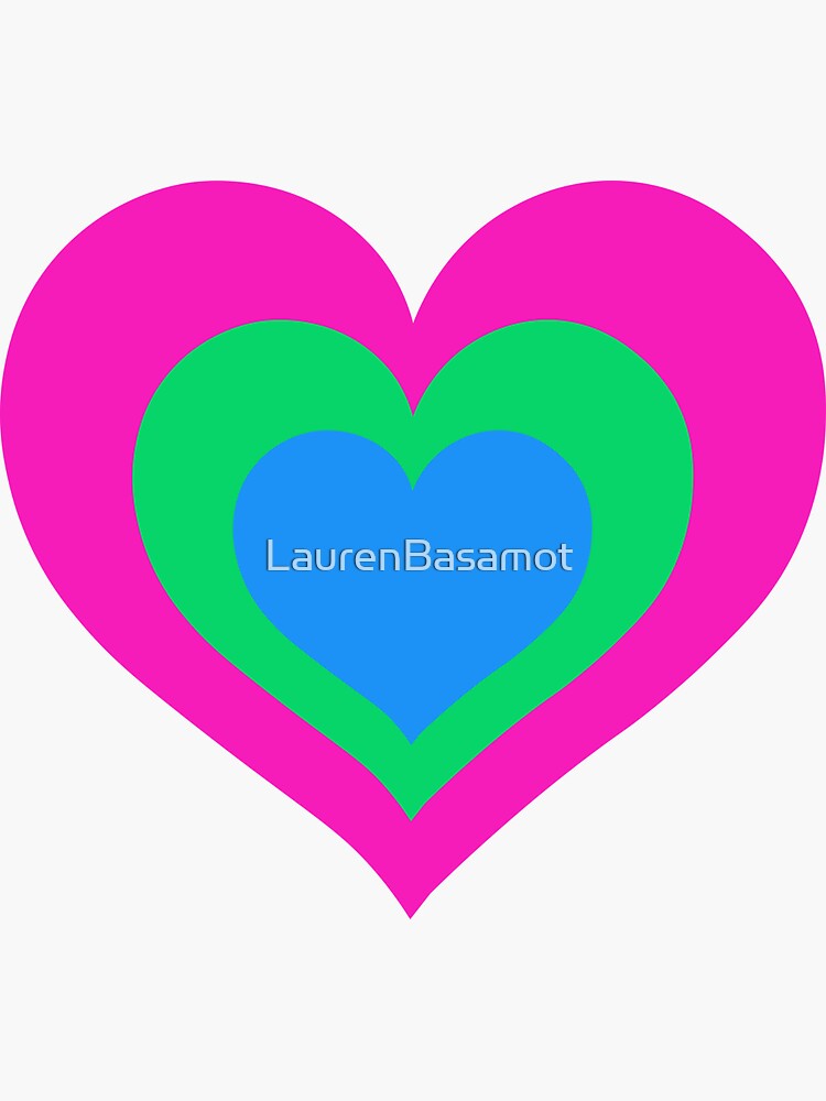 "Polysexual Pride Flag Heart Shape " Sticker by LaurenBasamot | Redbubble