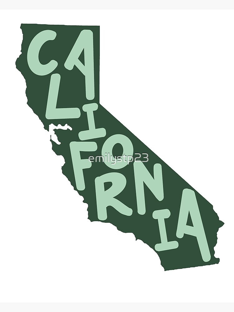 "California Doodle Letters Map Outline- Green" Poster by emilystp23 ...