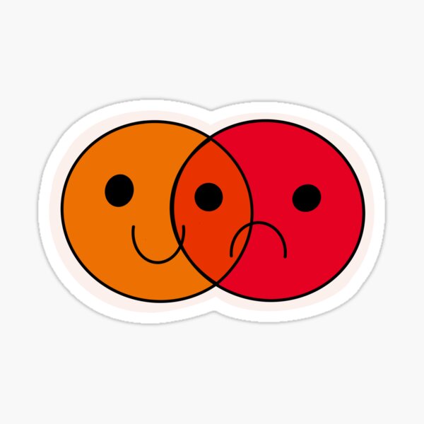 "Happy & Sad" Sticker for Sale by sarahmaecrump | Redbubble