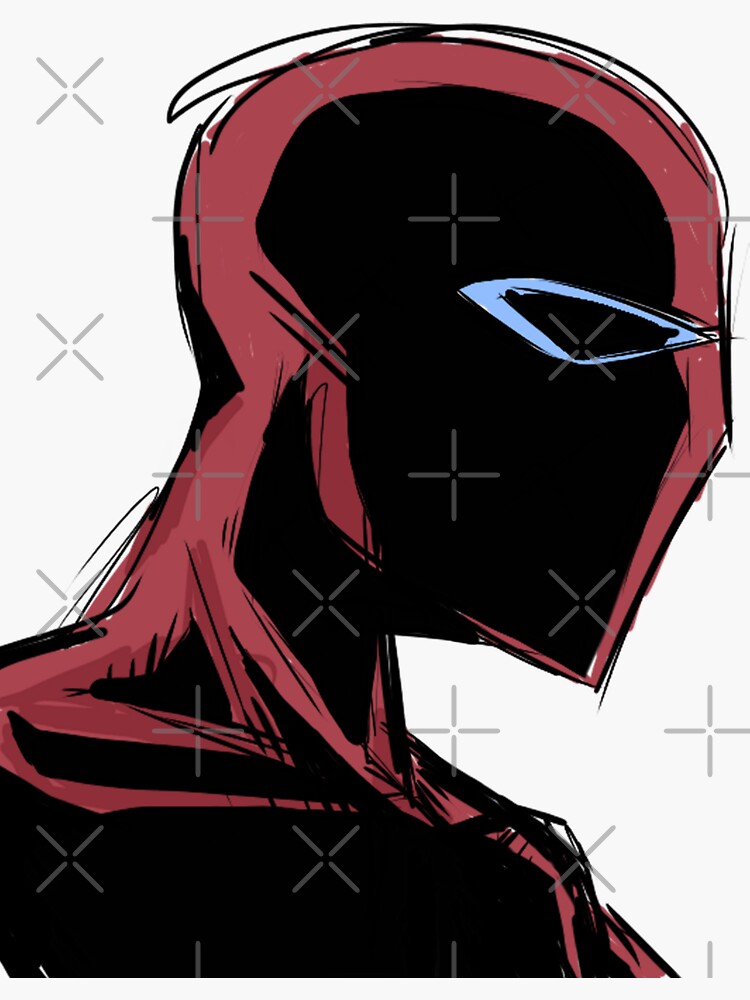 "Red Hero/Villain Character No Background" Sticker for Sale by Crinja ...