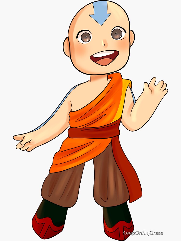 "Chibi Aang" Sticker for Sale by KeepOnMyGrass | Redbubble