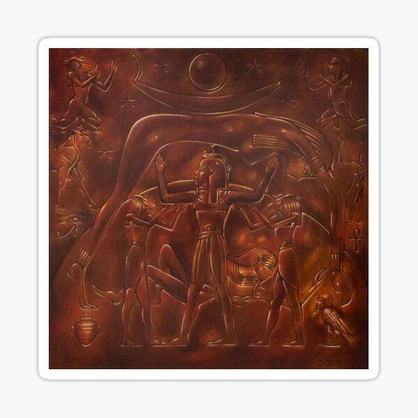 ""Shu with Geb and Nut"" Sticker for Sale by RobTalo | Redbubble