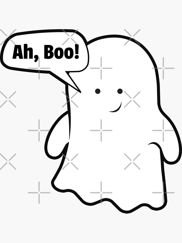 "Ghost - Ah, Boo!" Sticker for Sale by vinpez | Redbubble