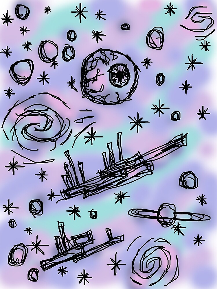 "pastel space " Poster by BisonDraw | Redbubble