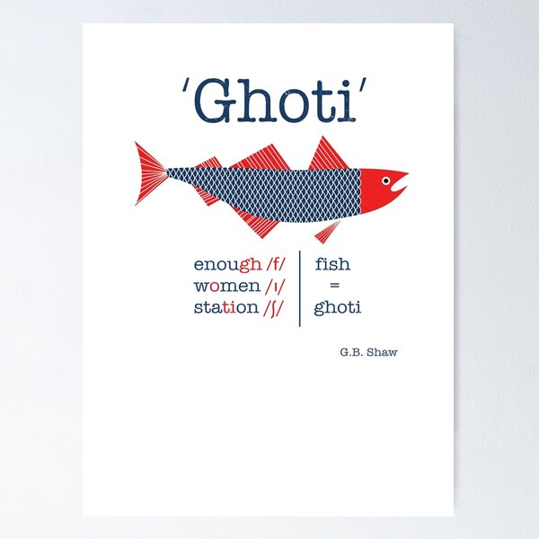 "'Fish' could also be spelt 'ghoti'." Poster for Sale by Garalama ...