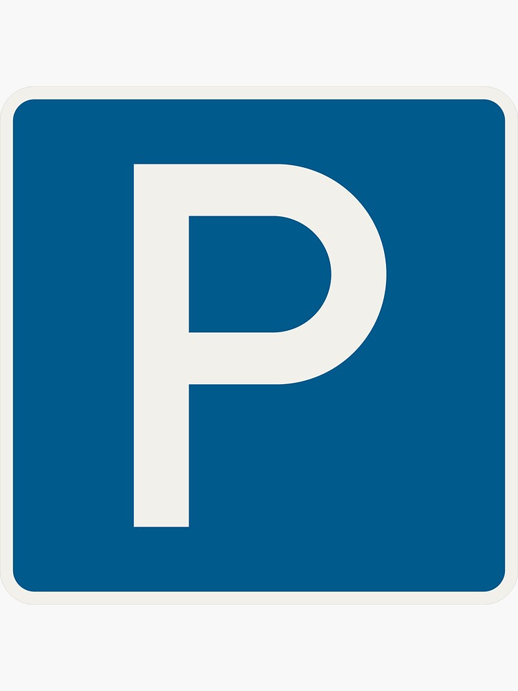 "Blue Parking Sign" Sticker by ArgosDesigns | Redbubble