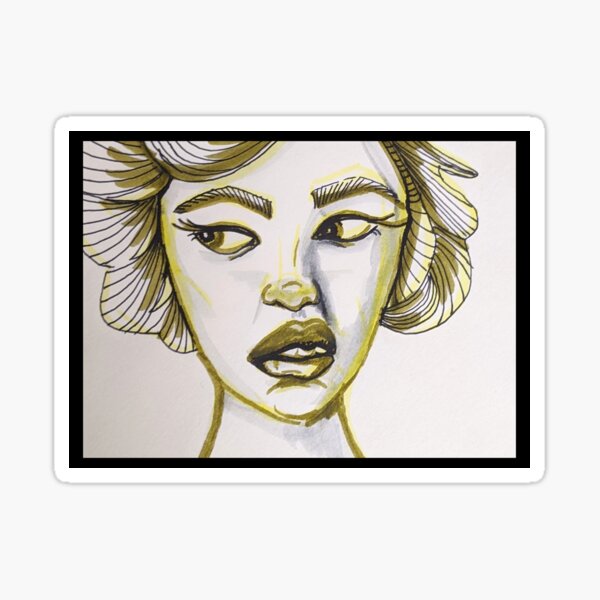 "Hand drawn Disgusted Woman Giving Side Eye" Sticker for Sale by ...