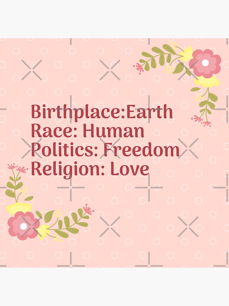 "Pastel pink Birthplace Earth, Race Human, Politics Freedom,Religion ...
