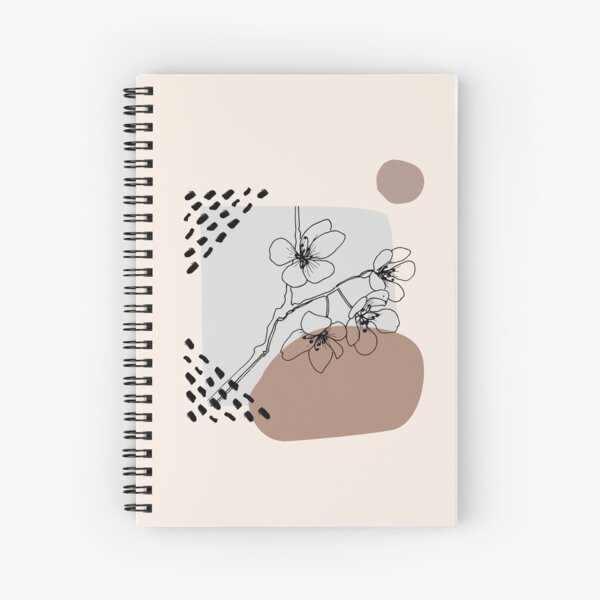 " Flower Blossom Abstract Shapes Warm Toned Boho Design" Spiral ...