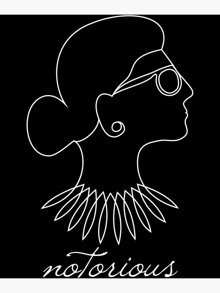 "Notorious RBG Ruth Bader Ginsburg Profile Line Drawing" Poster by ...