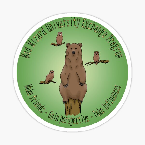 "Mad Wizard University Exchange Program, Colourised" Sticker for Sale ...
