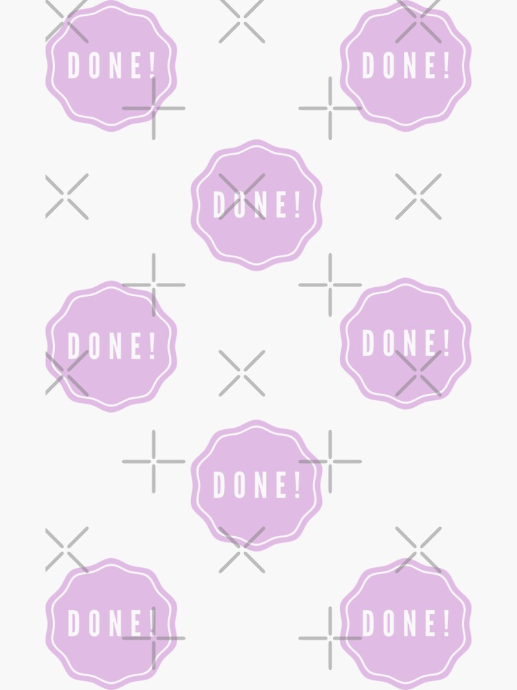 "DONE! - Pastel Purple Sticker Pack" Sticker by CatoB | Redbubble