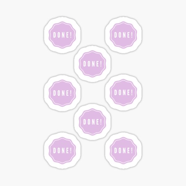 "DONE! - Pastel Purple Sticker Pack" Sticker by CatoB | Redbubble