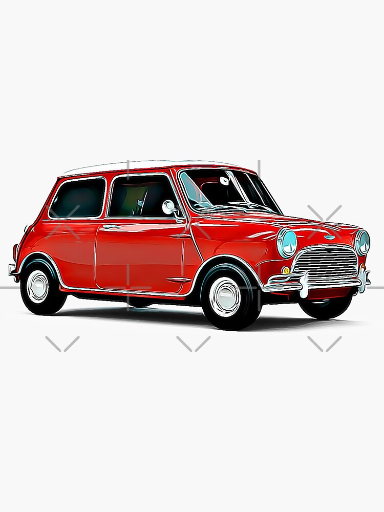 "Classic Mini Cartoon" Sticker for Sale by Auto-Prints | Redbubble