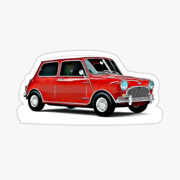 "Classic Mini Cartoon" Sticker for Sale by Auto-Prints | Redbubble