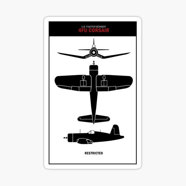 "WW2 4FU Corsair Identification" Sticker for Sale by rogue-design ...