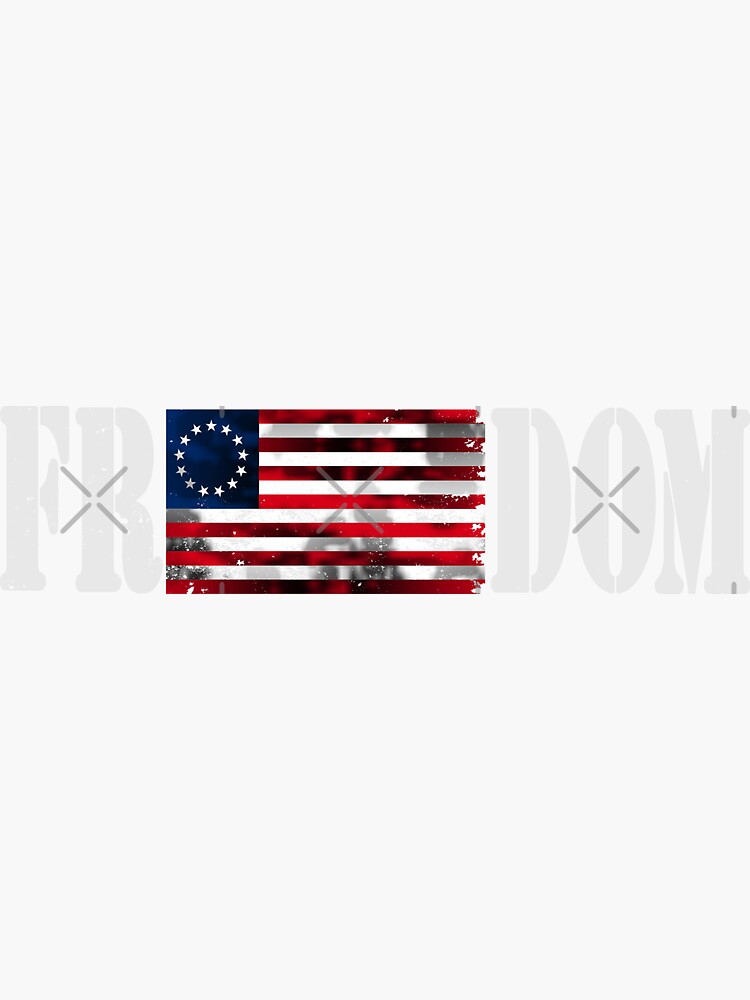 "Freedom and Vintage Betsy Ross Flag" Sticker by ivanovart | Redbubble