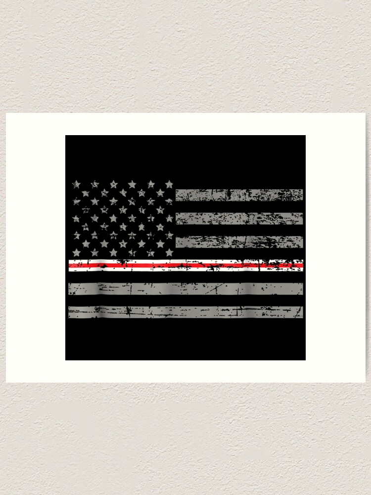 "Thin Red Line Nurse Flag Nurse Appreciation Gift" Art Print by ...