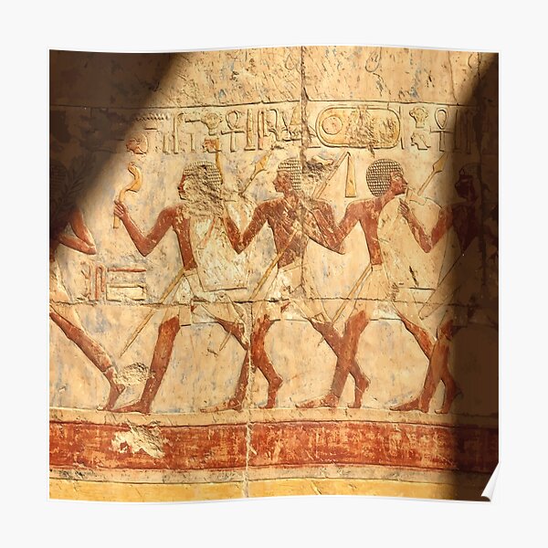 "Ancient Egypt Hatshepsut Temple Procession" Poster by ArqueoArtis ...