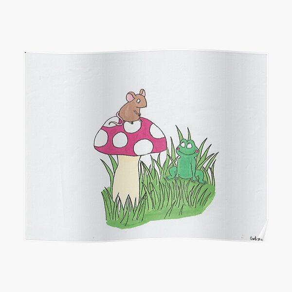 "Mouse and Frog Friends" Poster for Sale by 4forfortune | Redbubble