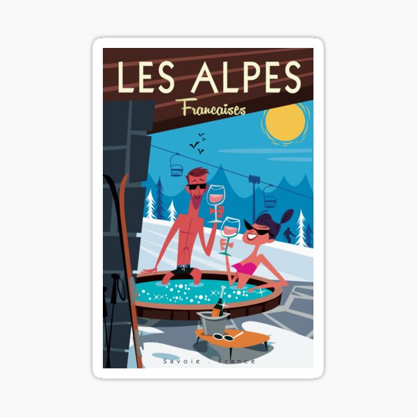 "Les Alpes Francaise" Sticker for Sale by GAGodel | Redbubble
