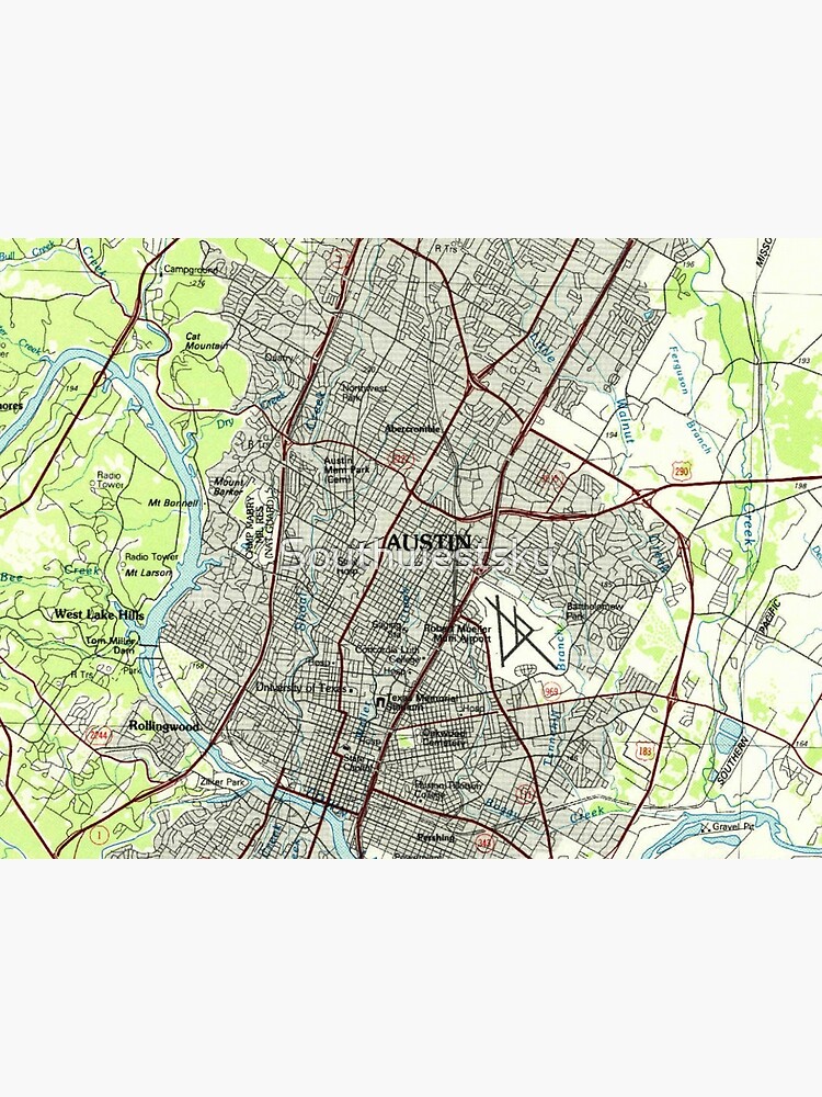 Austin TX 1985 Topo Map Premium Matte Vertical Poster sold by Esraa ...