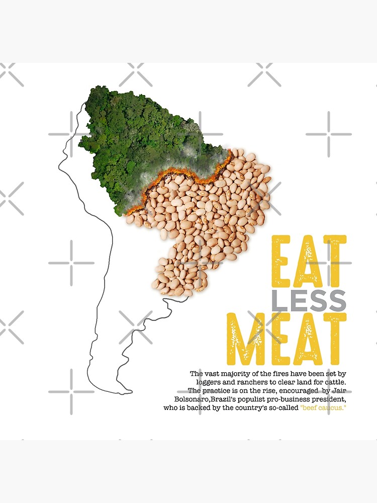 "Eat Less Meat" Poster by mystical-forest | Redbubble