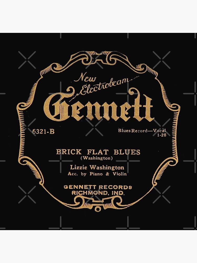 "Vintage Gennett Records - Brick Flat Blues - Vintage 78 RPM" Poster ...