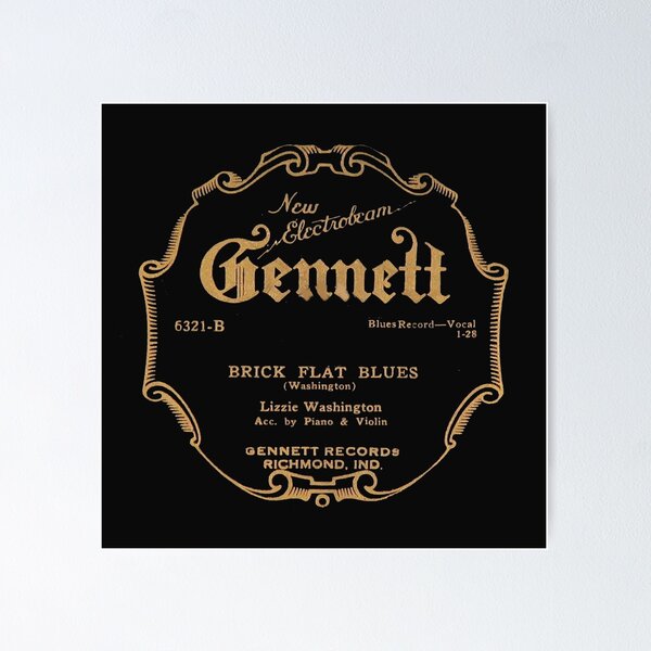 "Vintage Gennett Records - Brick Flat Blues - Vintage 78 RPM" Poster ...