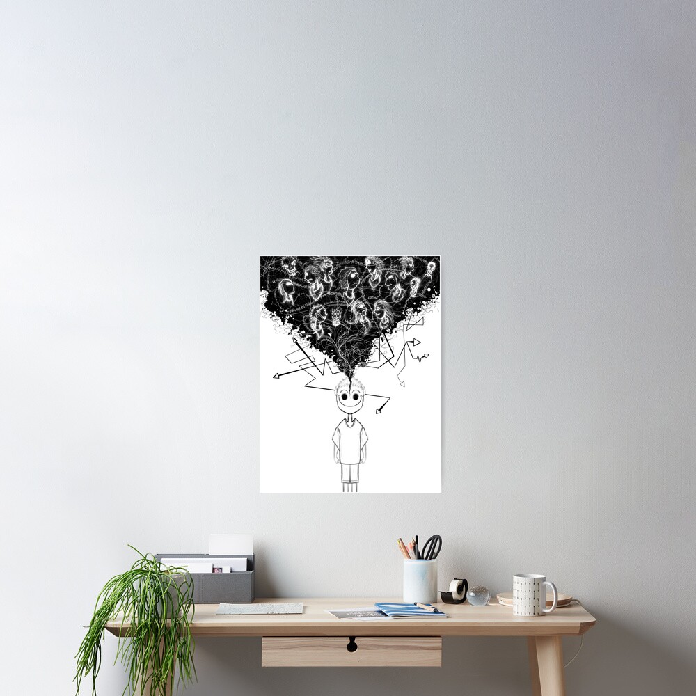 "Manic smile. Overthinking" Poster for Sale by Dragon-scale | Redbubble