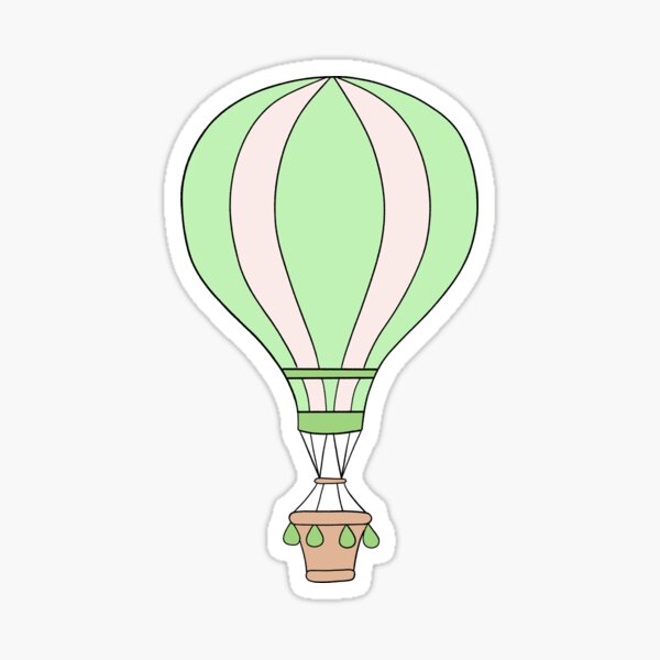 "green hot air balloon" Sticker for Sale by Narniax | Redbubble