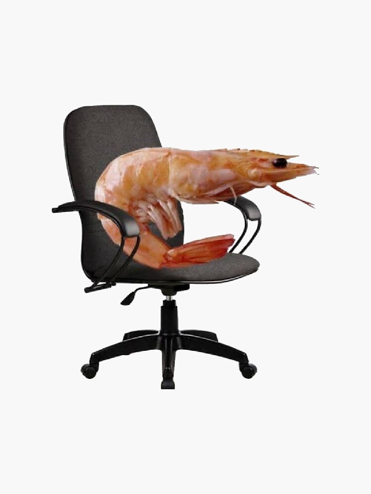 "Shrimp On Desk Chair" Sticker for Sale by Maddy0410 | Redbubble