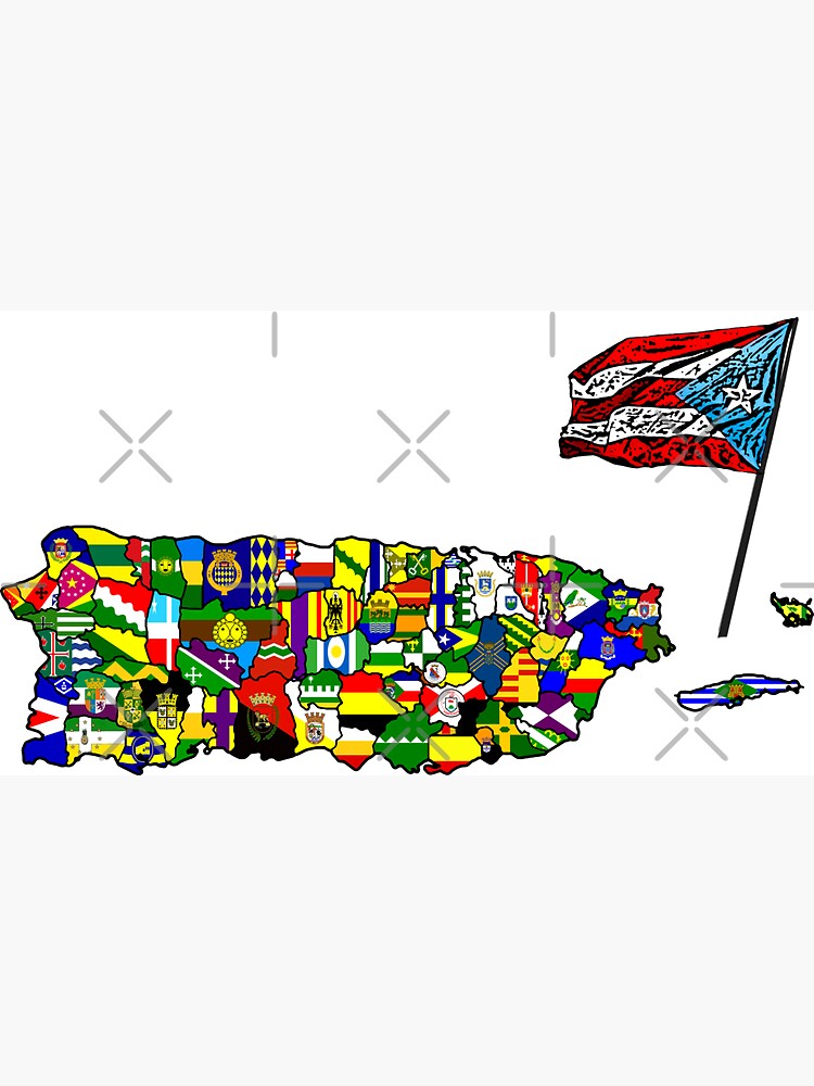 "Patria Mia Puerto Rico Flags Map" Magnet for Sale by SoLunAgua ...