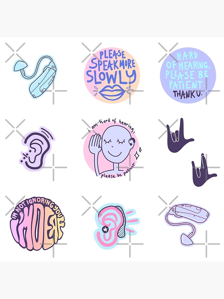 "Hearing Impaired, Hard Of Hearing, Deaf Culture Pastel Sticker Pack ...