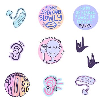 "Hearing Impaired, Hard Of Hearing, Deaf Culture Pastel Sticker Pack ...