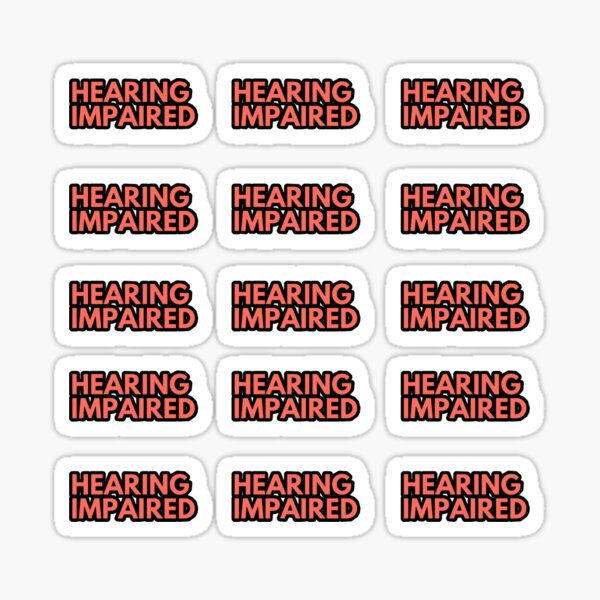" Hearing impaired x15 sticker pack red" Sticker for Sale by Katedmz ...
