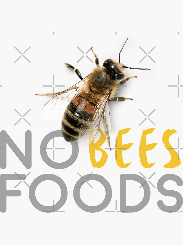 "No Bees No Foods" Sticker for Sale by mystical-forest | Redbubble