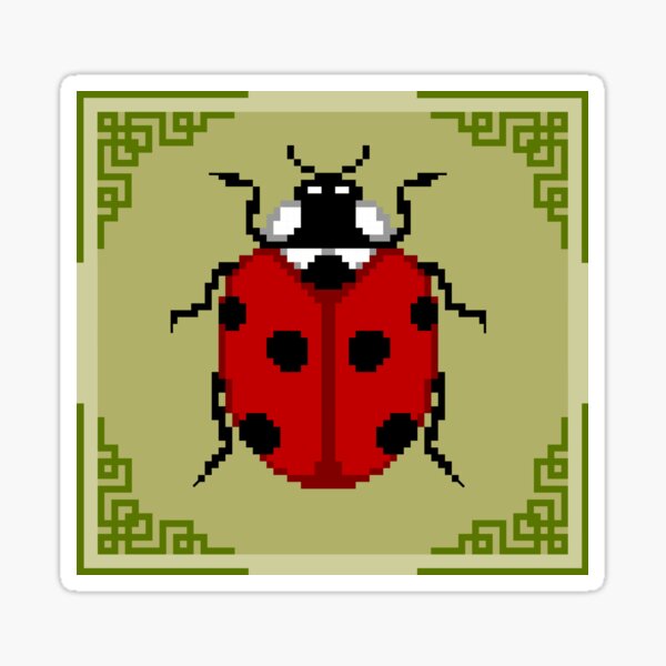 "8 bit Ladybug Beetle" Sticker for Sale by Jhoeymonster | Redbubble