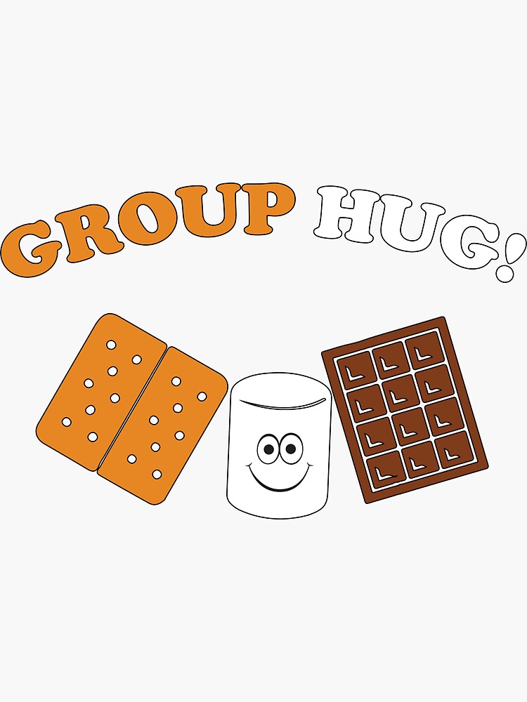 "Group Hug Smores Chocolate Marshmallow" Sticker by sherwinlde | Redbubble
