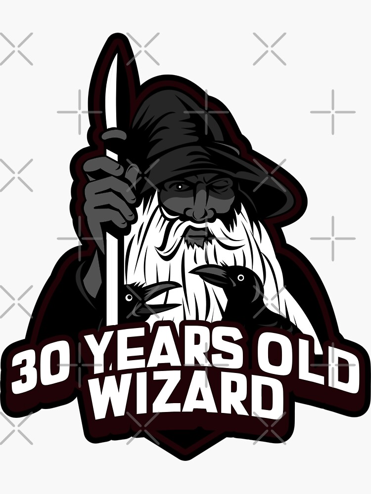 "30 years old virgin wizard meme" Sticker by ZenCloak | Redbubble