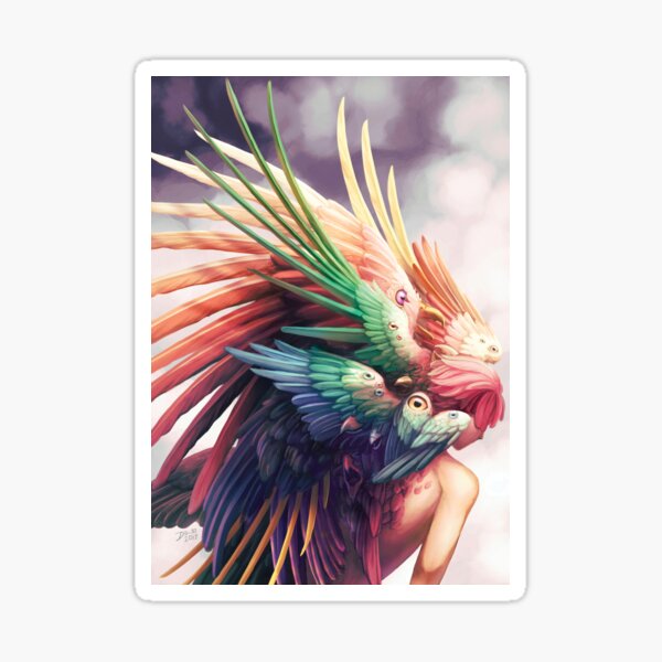 "Rainbow Angel with Many Eyes and Wings | fantasy horror" Sticker by ...