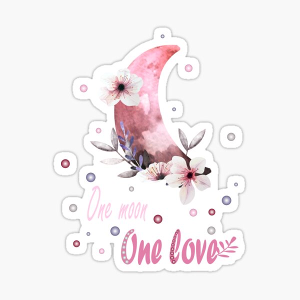 "One moon one love" Sticker for Sale by Rim-Designs | Redbubble