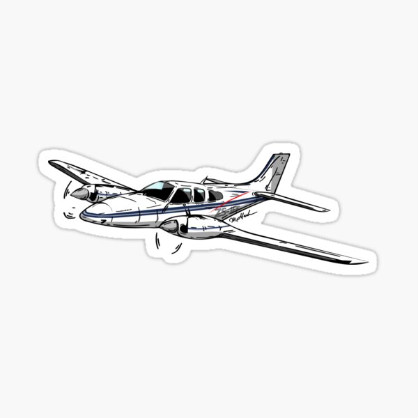 "Beechcraft Baron ZS-JFF" Sticker for Sale by Statepallets | Redbubble