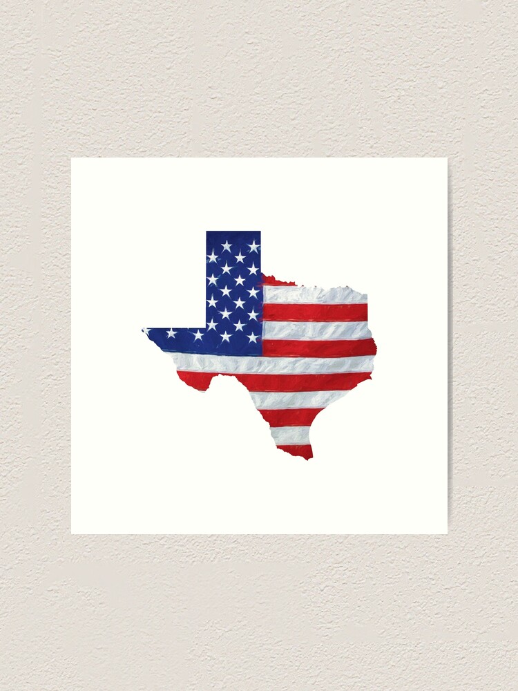 Texas State Outline With Flag