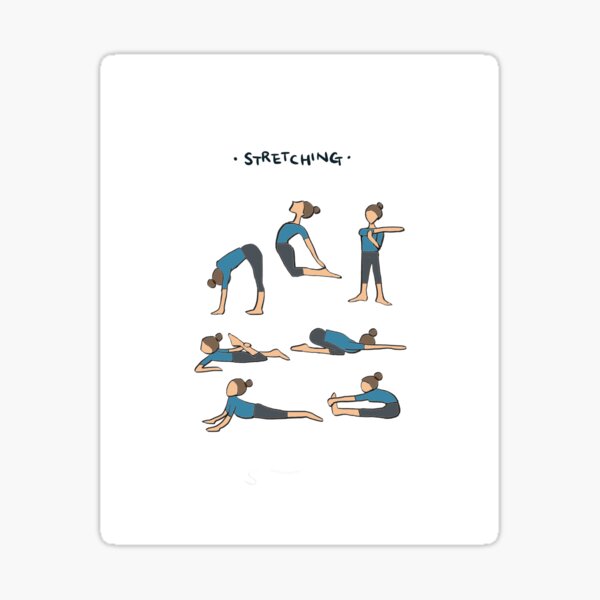 "7 Ways of Stretching, Daily Routine" Sticker by SHiNStudio | Redbubble