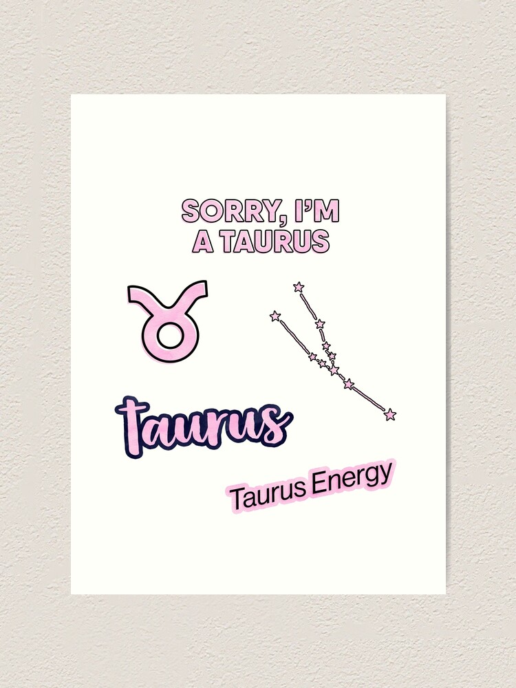 "pink painted taurus zodiac symbol pack" Art Print by thepackmachine ...