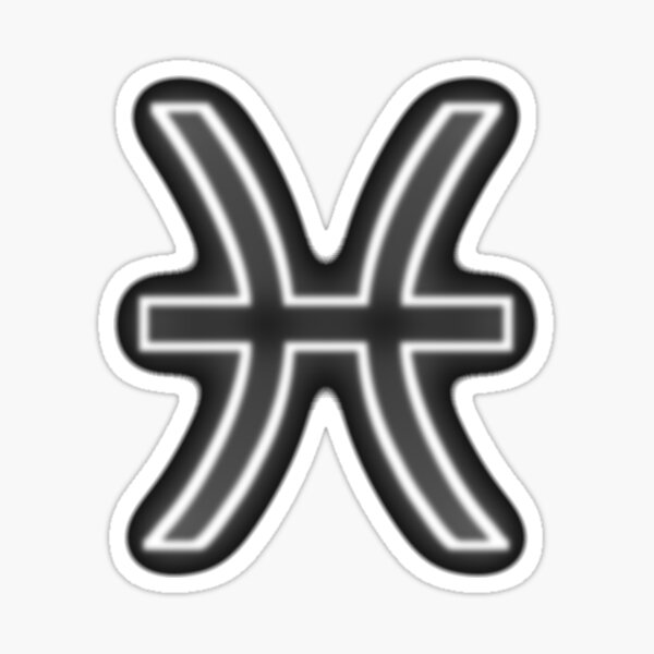 "Bright White Neon - Pisces the Fish Star Sign" Sticker by podartist ...