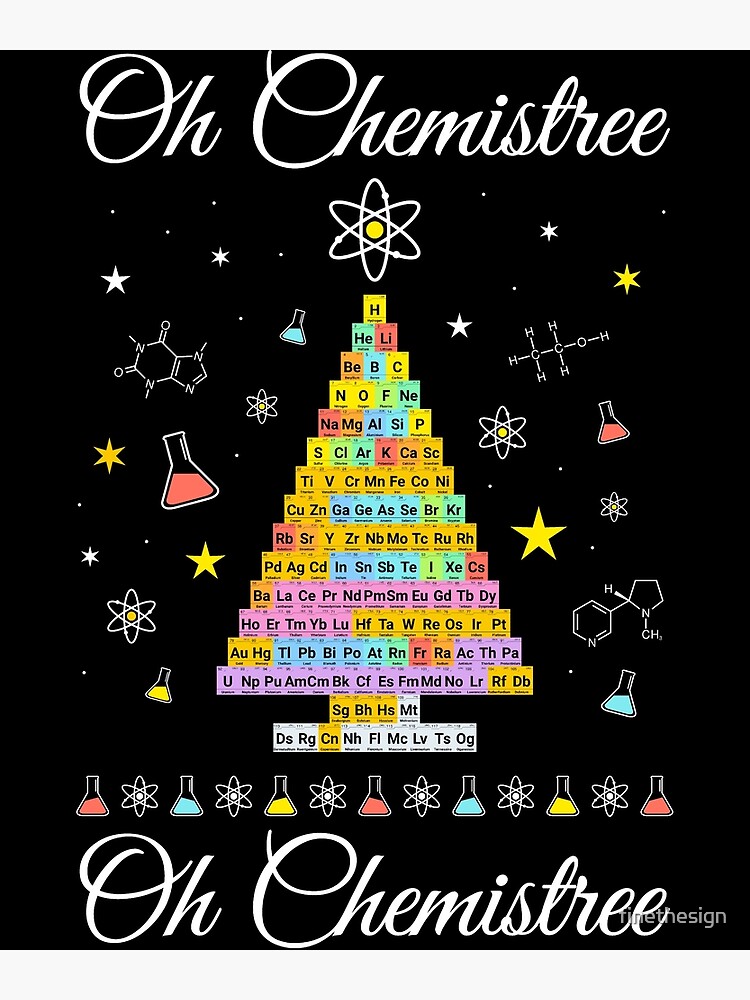 Lámina fotográfica «Oh Chemistree - Tabla periódica colorida - Navidad y químico» de finethesign ...