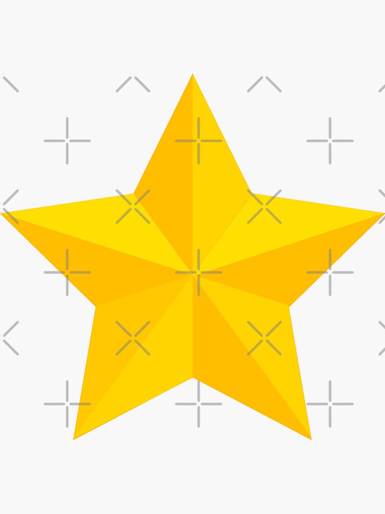"Beveled Fat Yellow Star" Sticker for Sale by Darcy777 | Redbubble