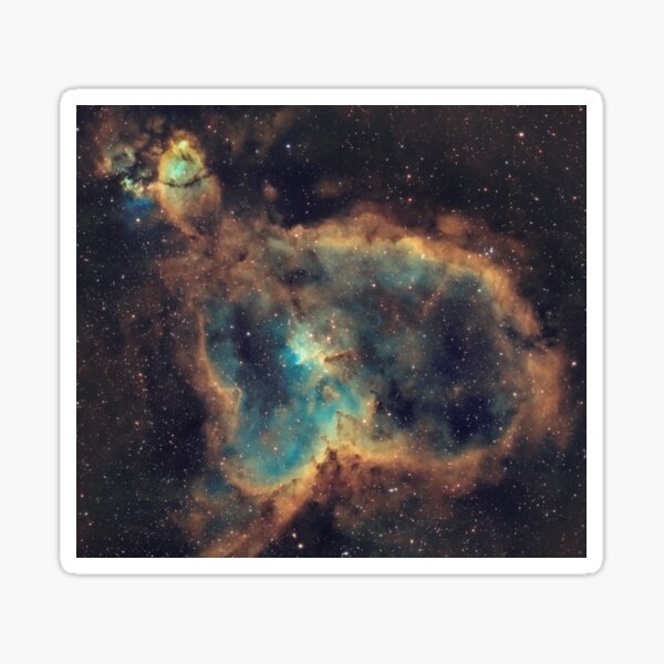 "Heart Nebula (IC 1805) - Hubble Palette Narrowband" Sticker for Sale ...